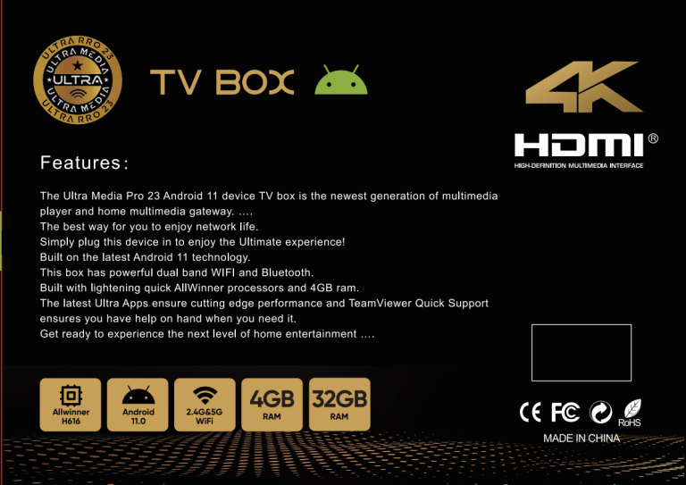 Ultra Media Pro 23 TV Box – Android 11 IPTV Box (Fully Configured)